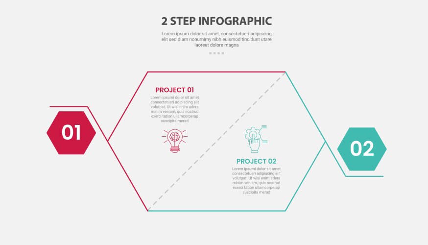 5 points template infographic outline style Vector Image