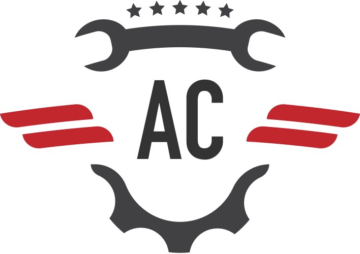 Motorcycle repair logo design Royalty Free Vector Image