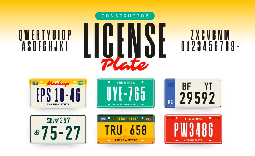 Car Number Plate Template Vector Images (over 180)