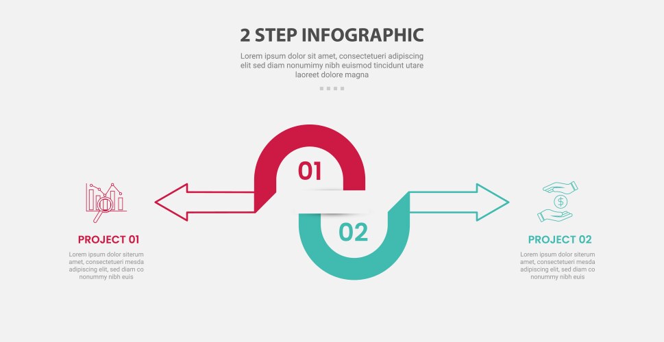 4 points template infographic outline style Vector Image