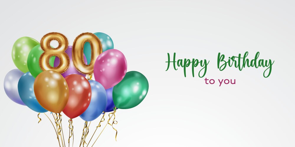 Happy 80th birthday Vector Images & Graphics for Commercial Use ...