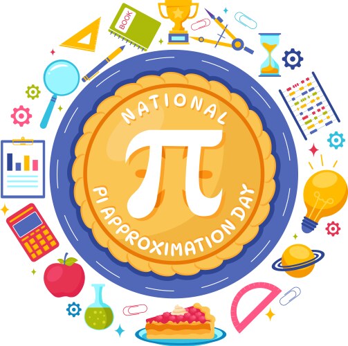 Pi approximation day on july 22 with mathematical Vector Image
