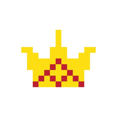 Pixel art crown 8 bit king icon retro style queen Vector Image