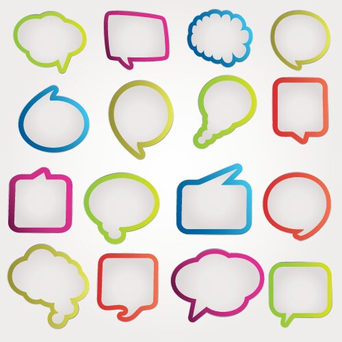 Colorful speech bubble frames Royalty Free Vector Image