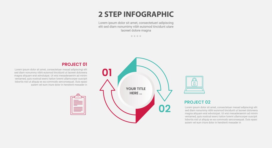 2 points template infographic outline style Vector Image