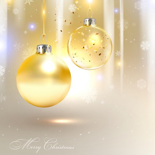 Golden Christmas Baubles – Royalty-Free Vector | VectorStock