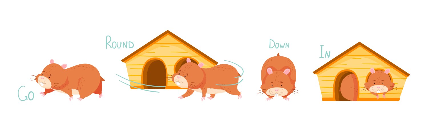 Cute hamster demonstrating english language Vector Image