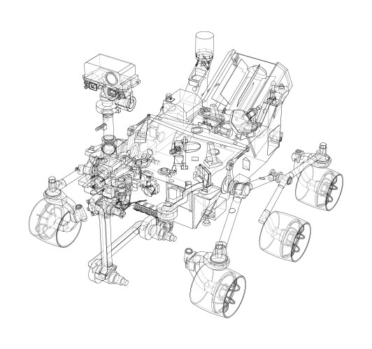 Mars rover rendering of 3d Royalty Free Vector Image