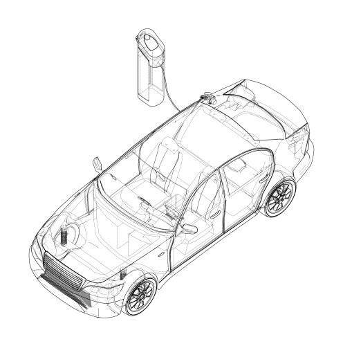 Electric Car Blueprint Drawing Vector Images (over 410)