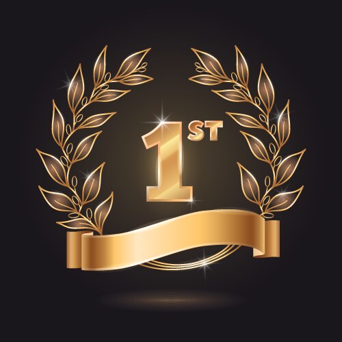 You win first place and award design with crown Vector Image