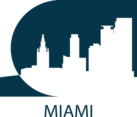 Miami city skyline silhouette logo Royalty Free Vector Image