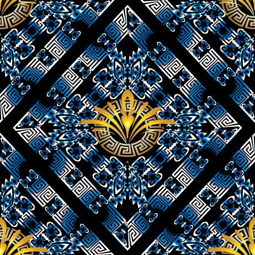 Modern 3d greek seamless pattern patterned Vector Image Modern 3d greek seamless pattern patterned Vector Image