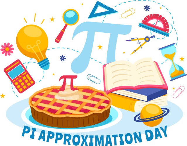 Pi approximation day on july 22 with mathematical Vector Image