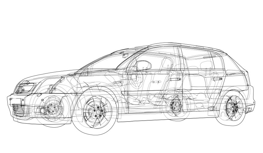 Concept car rendering 3d Royalty Free Vector Image