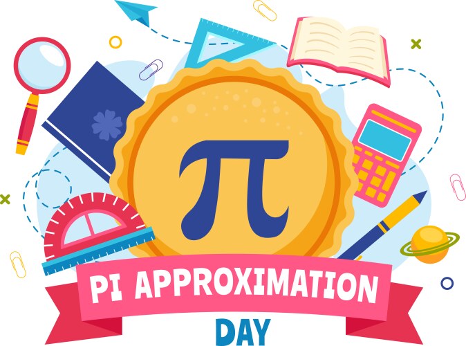 Pi approximation day on july 22 with mathematical Vector Image
