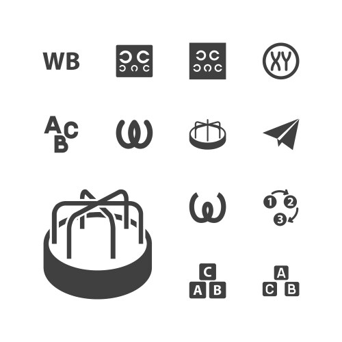 Alphabet icons Royalty Free Vector Image - VectorStock