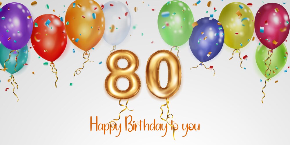 80th birthday party Vector Images & Graphics for Commercial Use ...