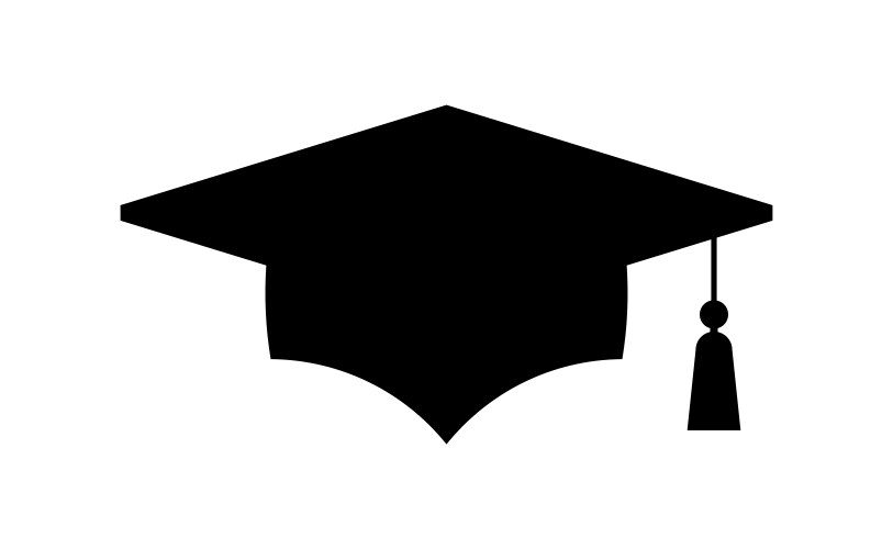 Graduation hat glitter logo graduate cap flat Vector Image