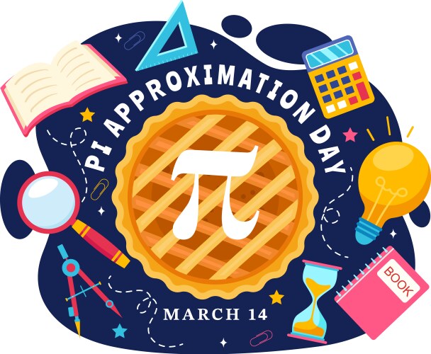 Pi approximation day on july 22 with mathematical Vector Image