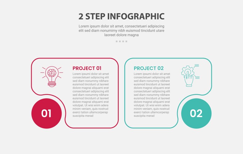 2 points template infographic outline style Vector Image