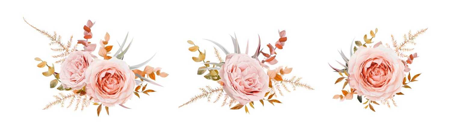 Elegant stylish fall floral wedding invite card Vector Image