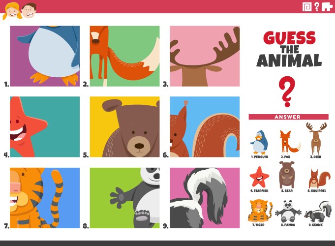 Differences game with cartoon polar animal Vector Image