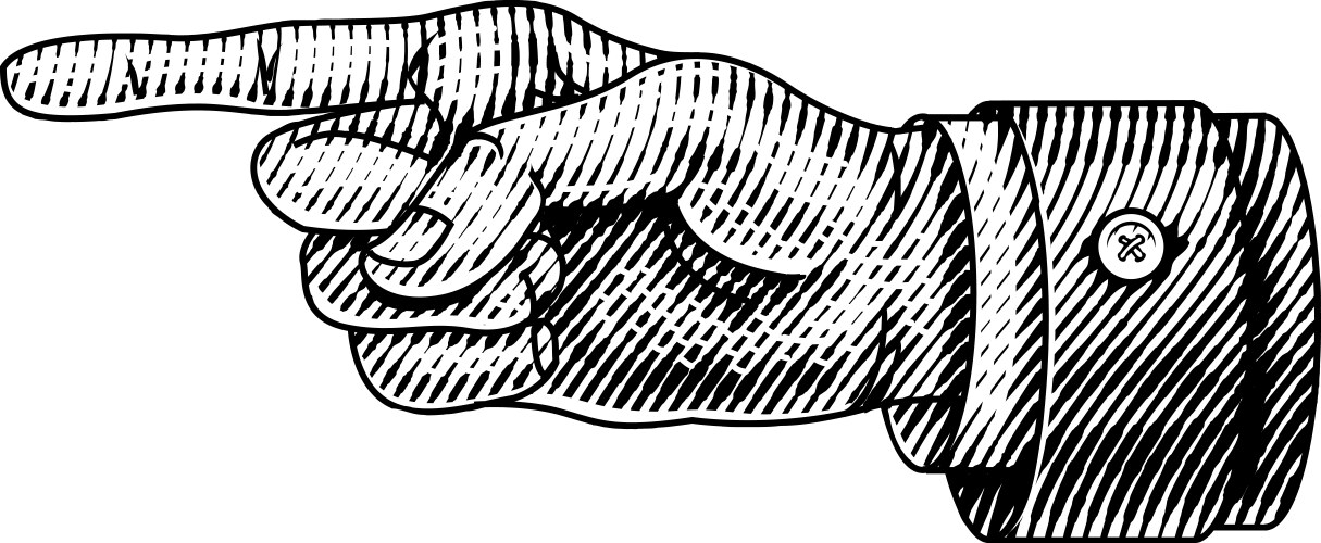 Human and skeleton hands bony arm drawn engraved Vector Image