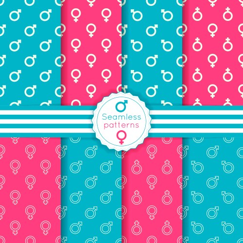 Feminism signs seamless pattern background set Vector Image