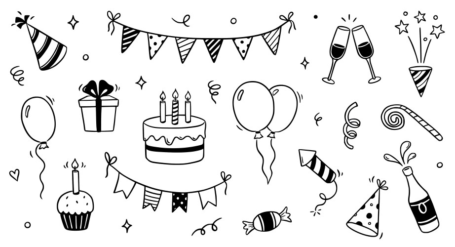 Happy Birthday Outline Vector Images (over 41,000)