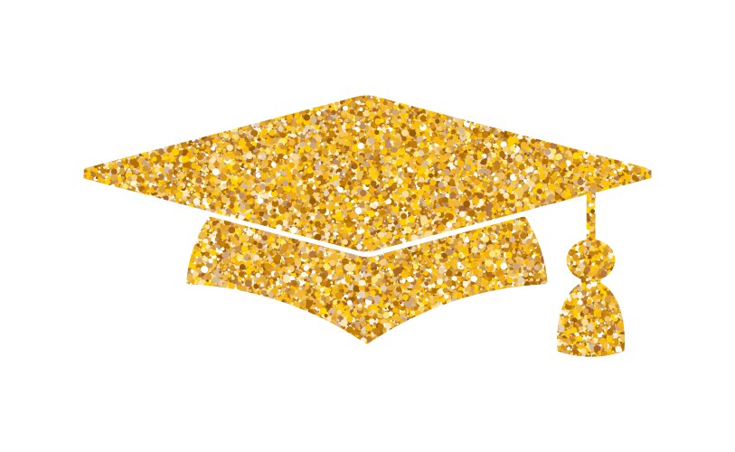 Graduation hat logo graduate cap flat sign Vector Image