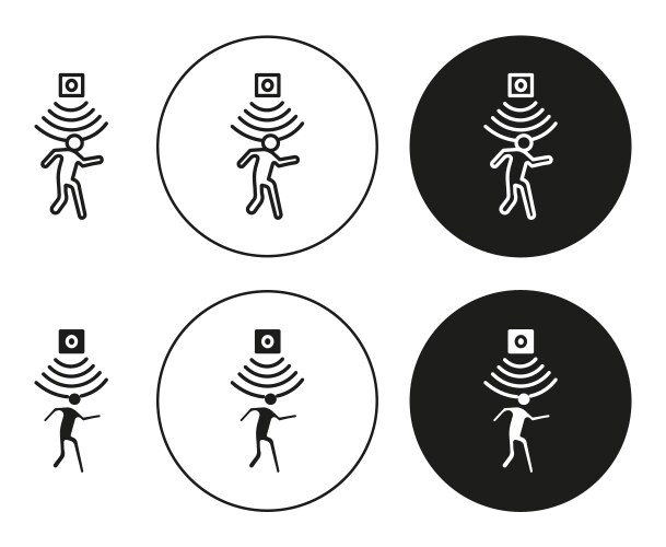 Motion sensor outline icon drawing set motion Vector Image