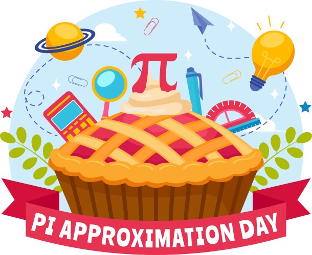 Pi approximation day on july 22 with mathematical Vector Image