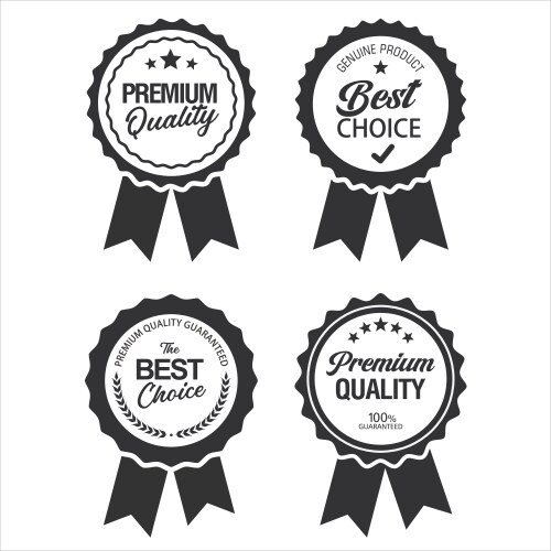 Best quality label badges Royalty Free Vector Image