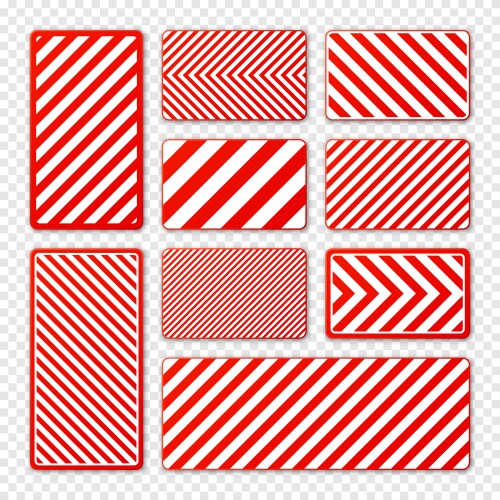 Various black and red warning signs with diagonal Vector Image