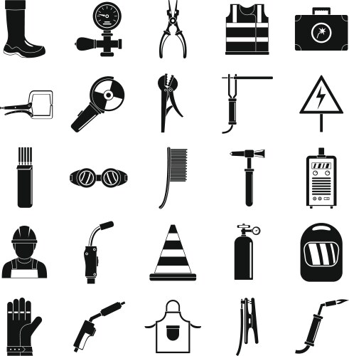 Welder worker using metalworking steelworks tools Vector Image