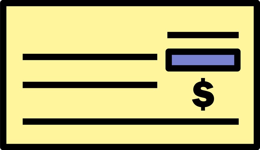 Blank bank check or gift certificate design Vector Image