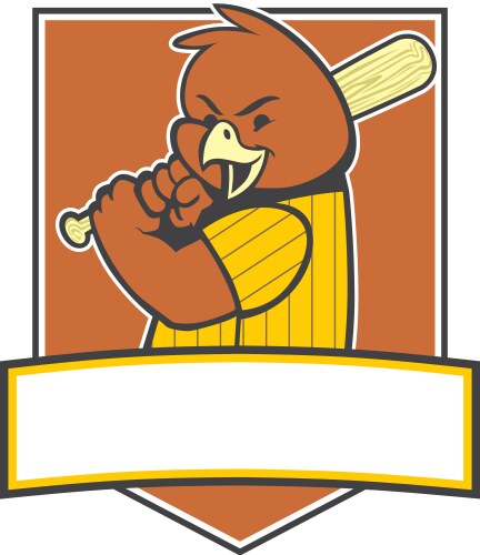 Baseball bird mascot Royalty Free Vector Image