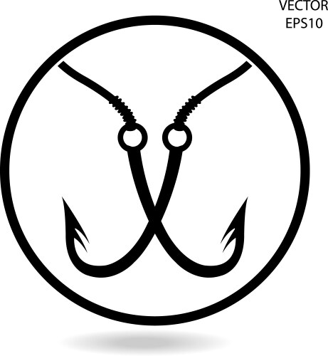 Fishing rods crossed Royalty Free Vector Image