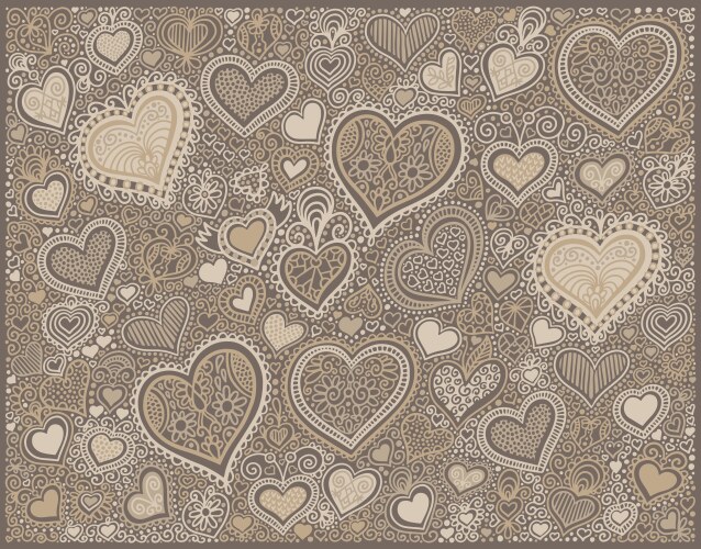 Original hand drawing heart shape background Vector Image