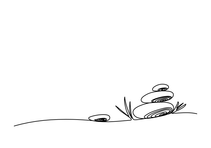 Pebble stones one line drawing Royalty Free Vector Image