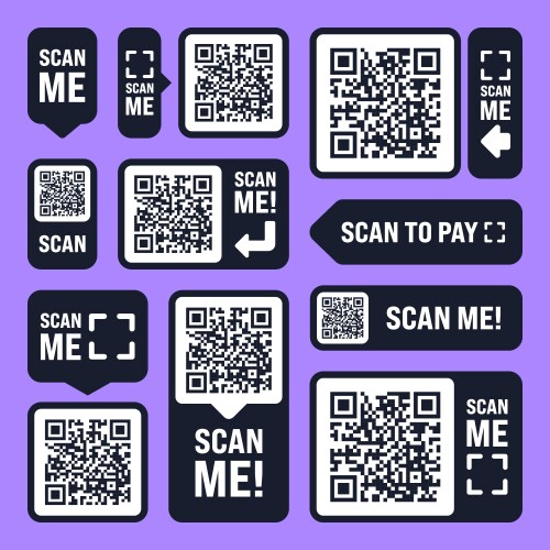 Scan me qr code sticker online payment special Vector Image