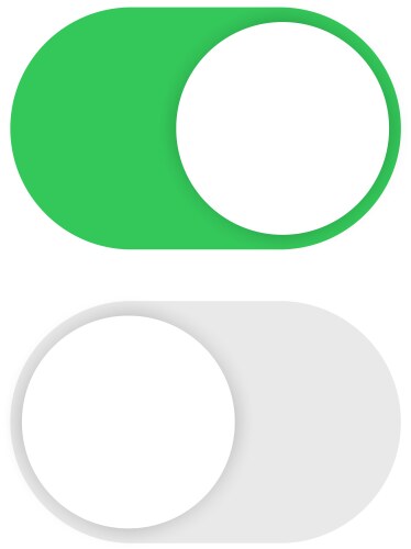 Toggle switch interface buttons gray elements Vector Image