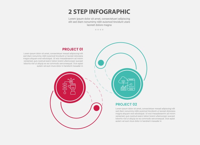2 points template infographic outline style Vector Image