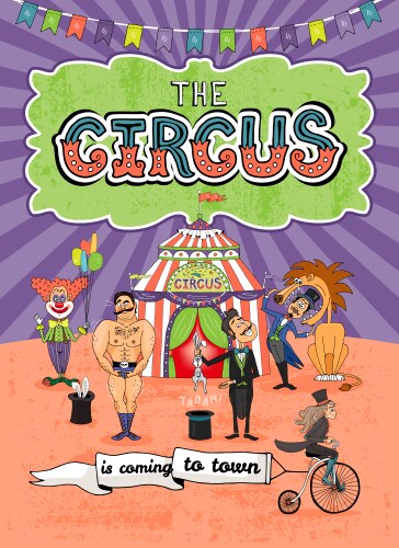 Circus advertising poster Royalty Free Vector Image