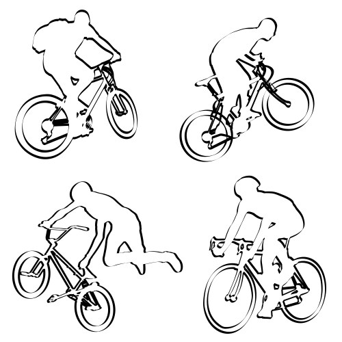 Race bicyclist detailed color Royalty Free Vector Image
