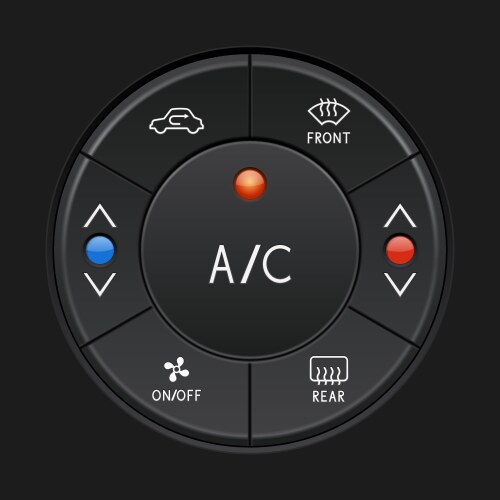 Air conditioner buttons set car dashboard black Vector Image