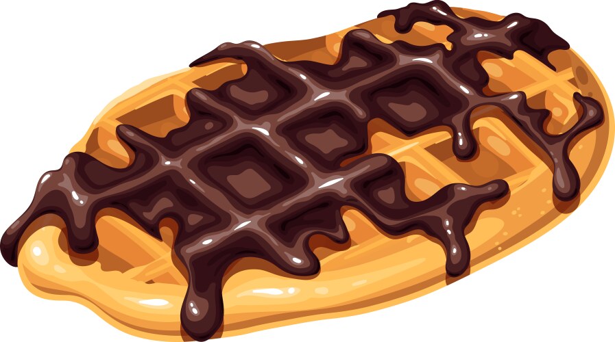 Croffle croissant waffle korean pastry Royalty Free Vector