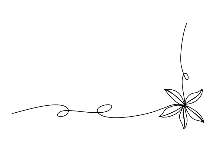 Romanic floral corner frame one line drawing Vector Image