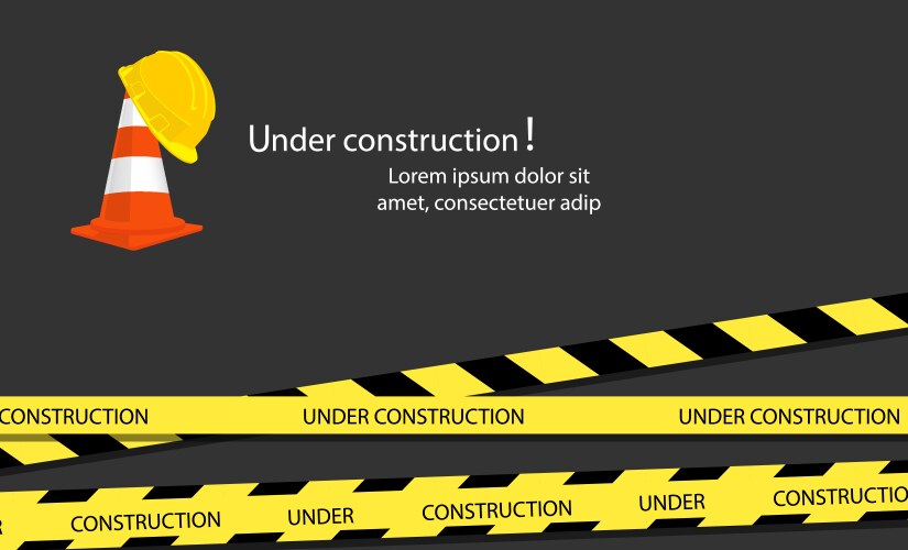 Under construction page web site design template Vector Image