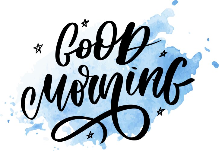 Good morning handwritten lettering Royalty Free Vector Image